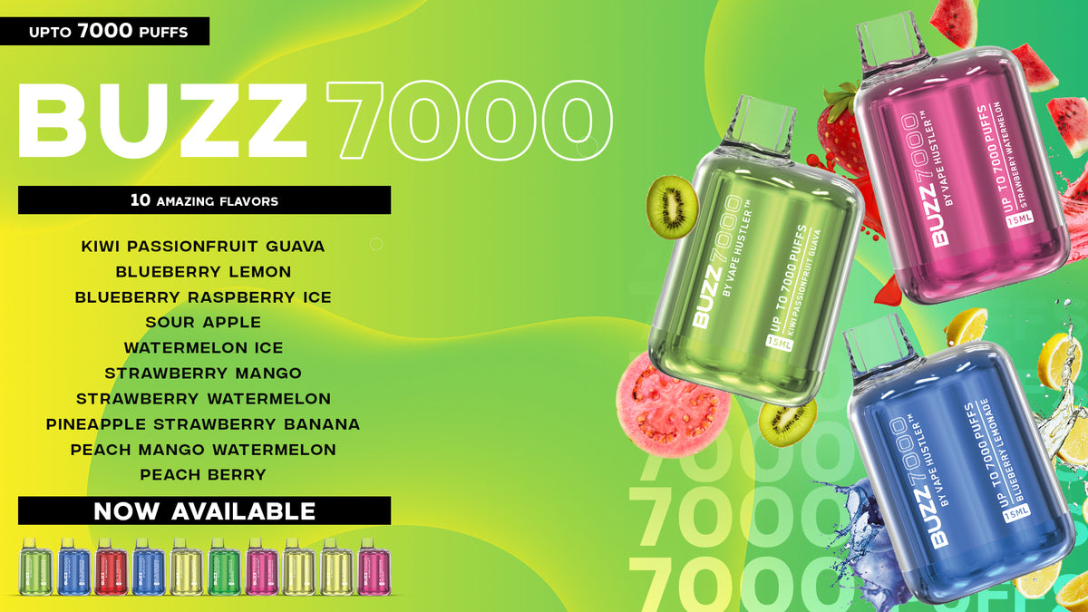 Buzz 7000 Disposable Vape - 7000 Puffs | 20 MG | 15ml | Vape Cave ...